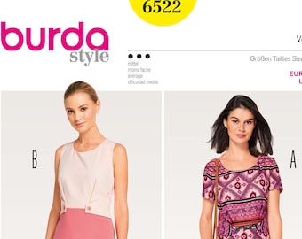 Burda Sewing Pattern 8501 - Misses' Tunic/blouse - Keyhole Neckline or ...