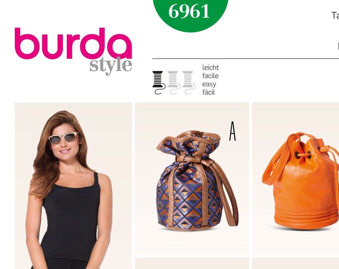 Burda Sewing Pattern 6961 - Misses' Drawstring Bag/purses in Five ...