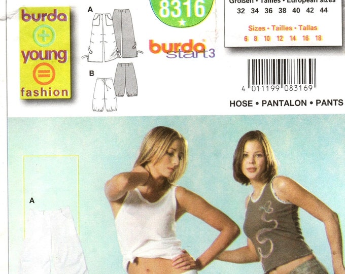 Burda Sewing Pattern 7534 - Misses' Low Rise, Wide Leg Pants in Two ...