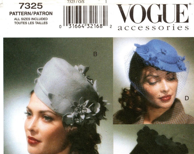 Vogue Hat Pattern V8405 - Misses' Modern Bucket Style Hats in Four ...