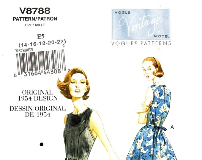 Sz 14/16/18/20/22 - Vogue Dress Pattern V8788 - Misses' Flared ...