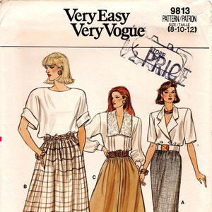 Vogue 9813 Sewing Pattern: Misses' Skirt & Culottes (size 8/10/12) - Etsy