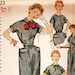 SZ 13/bust 31" - Vtg 50s Dress - Simplicity 4523 - Misses' One-piece ...