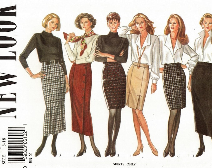 Sz 8 Thru 18 - New Look Skirt Pattern 6102 - Misses' Straight/tapered ...