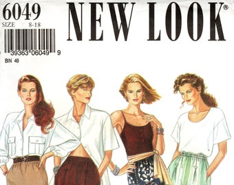 Sz 8 Thru 18 - New Look Dress Pattern 6093 - Misses' V-neckline, Raised ...