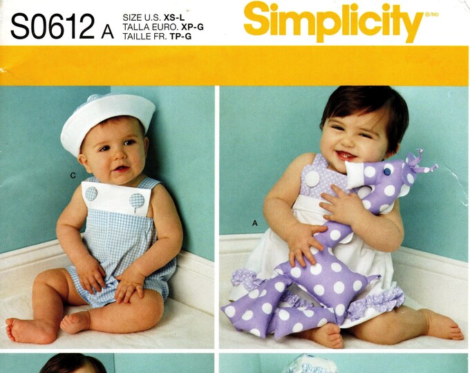 Simplicity Sewing Pattern S0612 - Babies' Sundress & Panties, Romper ...