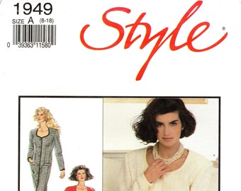 Sz 8 Thru 18 - New Look Dress Pattern 6093 - Misses' V-neckline, Raised ...