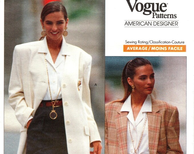 Sz 6/8/10 - Vogue Jacket Pattern 2373 by DKNY - Misses' Classic, Loose ...