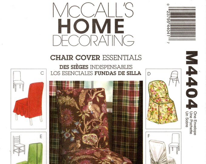 Mccall's Home Dec Pattern M4404 Chair Cover Essentials Dress up Your ...