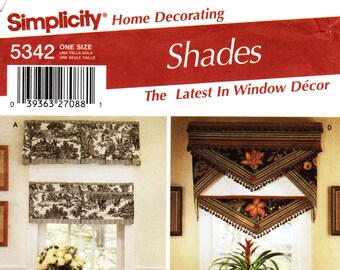 Simplicity Shades and Valance Pattern 5342, Window Treatments - Etsy