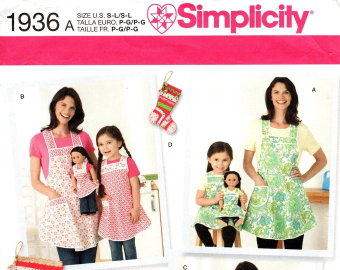Sz 16/bust 36" - Vintage 50s Apron Pattern - Simplicity 1765 - Misses ...