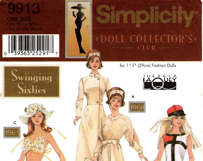Simplicity 9975 Savvy Seventies Doll Collector's Club Pattern Barbie ...