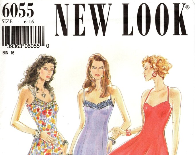 Sz 6 Thru 16 - New Look Dress Pattern 6055 - Misses' Sleeveless, Shaped ...