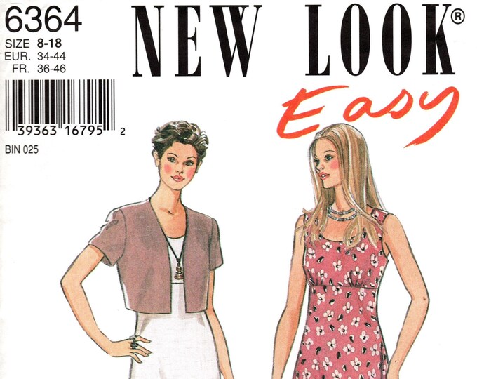 Sz 8 Thru 18 - New Look Pattern 6364 - Misses' Sleeveless, Scoop Neck ...
