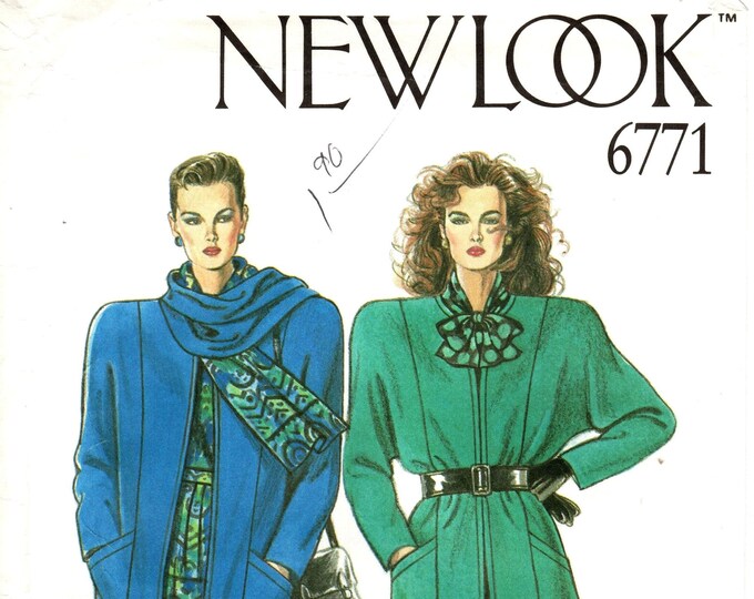 Sz 8 Thru 18 New Look Pattern 6771 Misses' Collarless, Princess Seam ...