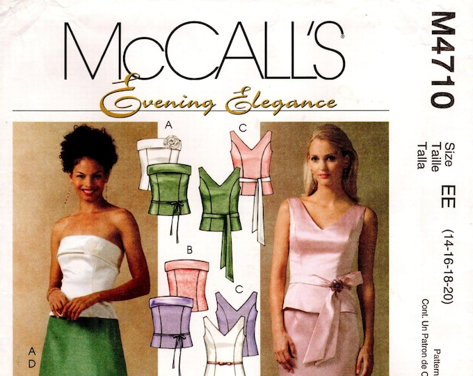 Vintage 1930s Dress Pattern Simplicity 1444 Misses' Asymmetrical or Bow ...