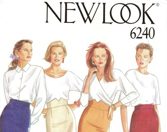 Sz 8 Thru 18 New Look Dress Pattern 6153 Misses' Calf Length, V-neckine ...