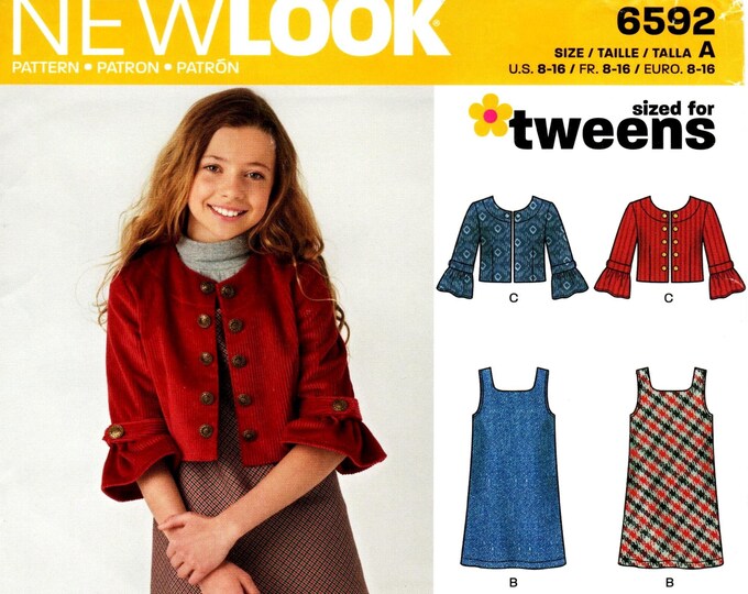 Sz 8 Thru 16 - New Look Separates Pattern 6592 - Girls'/tween's Jacket ...