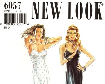 Sz 8 Thru 18 New Look 6254 Misses' V-neckline Midi Dress Panelled ...