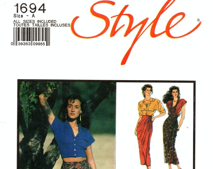 Sz 8 Thru 18 Style Skirt Pattern 1694 Misses' Calf Length Wrap/sarong ...