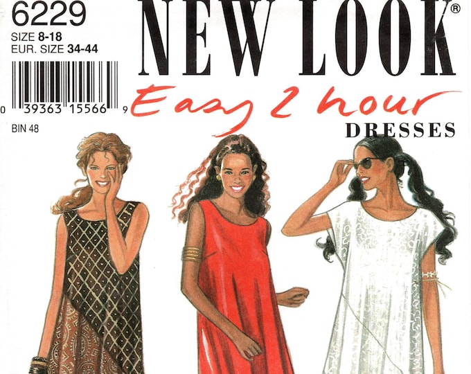 Sz 8 Thru 18 - New Look 6229 - Misses' Loose Fitting, Scoop Neck ...