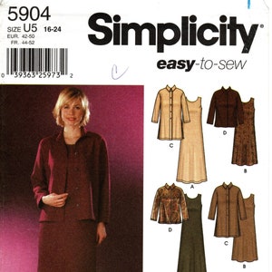 Sz 16 Thru 24 - Simplicity Pattern 5904 - Misses' Pullover Dress and ...
