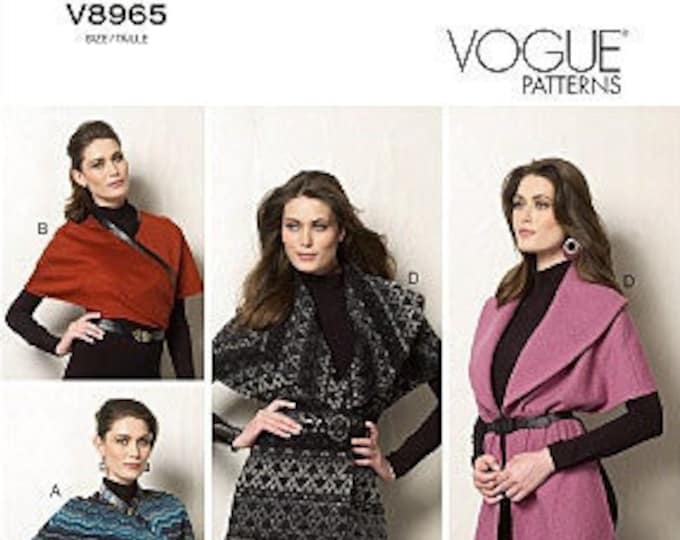 Sz Xsm/sml/med - Vogue Pattern V8965 - Misses' Wraps in Four Variations ...