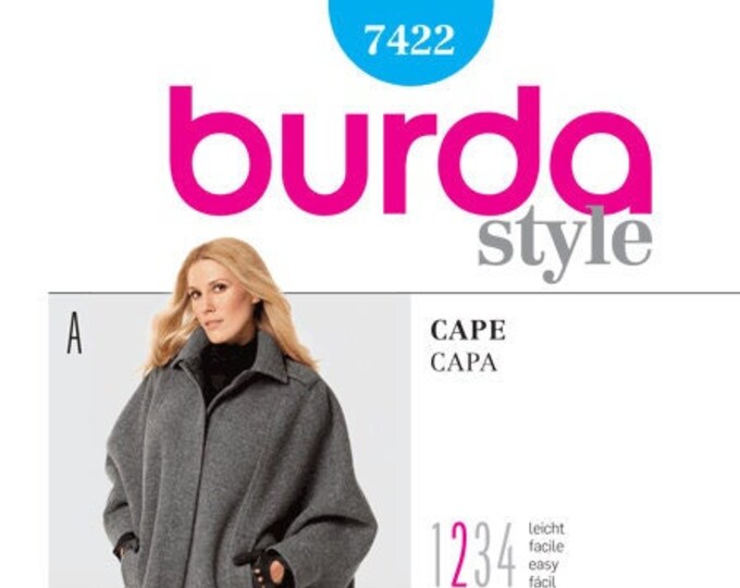 Burda Sewing Pattern 7422 Misses' Capes Wide Armhole, Flared Capes With ...
