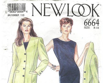 Sz 8 Thru 18 New Look Pattern 6771 Misses' Collarless, Princess Seam ...