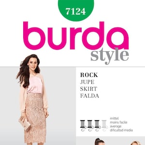 Burda 7124 Skirt Sewing Pattern: Fitted Pencil Skirt, Sz 10-24 - Etsy