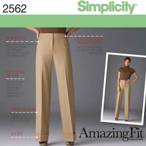 Simplicity Sewing Pattern 2562 Misses' Wide Leg, Cuffed Pants for Slim/average/curvy Figures ...