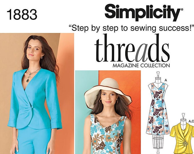 Simplicity Sewing Pattern 1883 by THREADS - Misses' V-neck, Princess ...