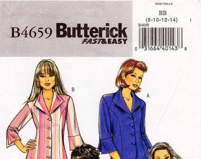 Pick Your Size - Butterick Shirt Pattern B4659 - Misses' Princess Seam ...