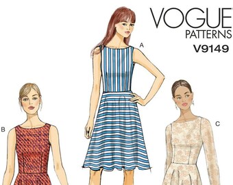 Sz 14/16/18 - Vogue Dress Pattern 7509 - Misses' Lined, Dolman Sleeve ...