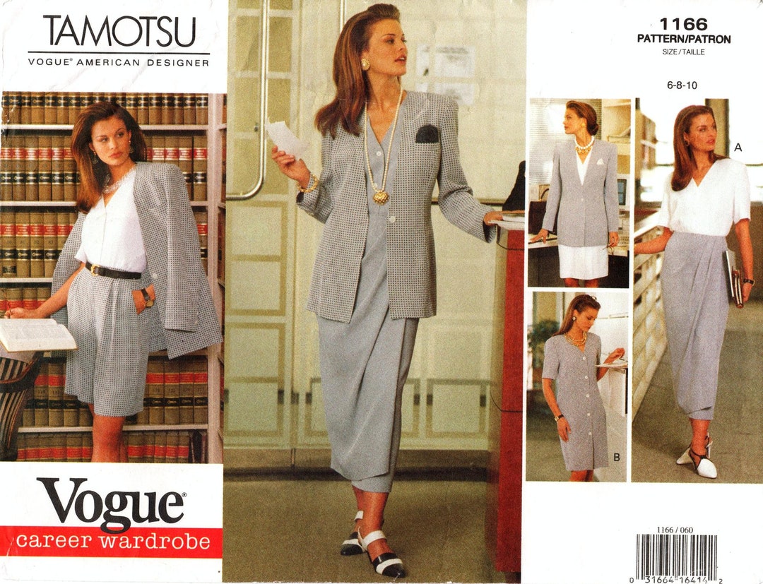 Vogue Sewing Pattern 1166 by TAMOTSU - Misses' Wardrobe - Jacket, Dress ...