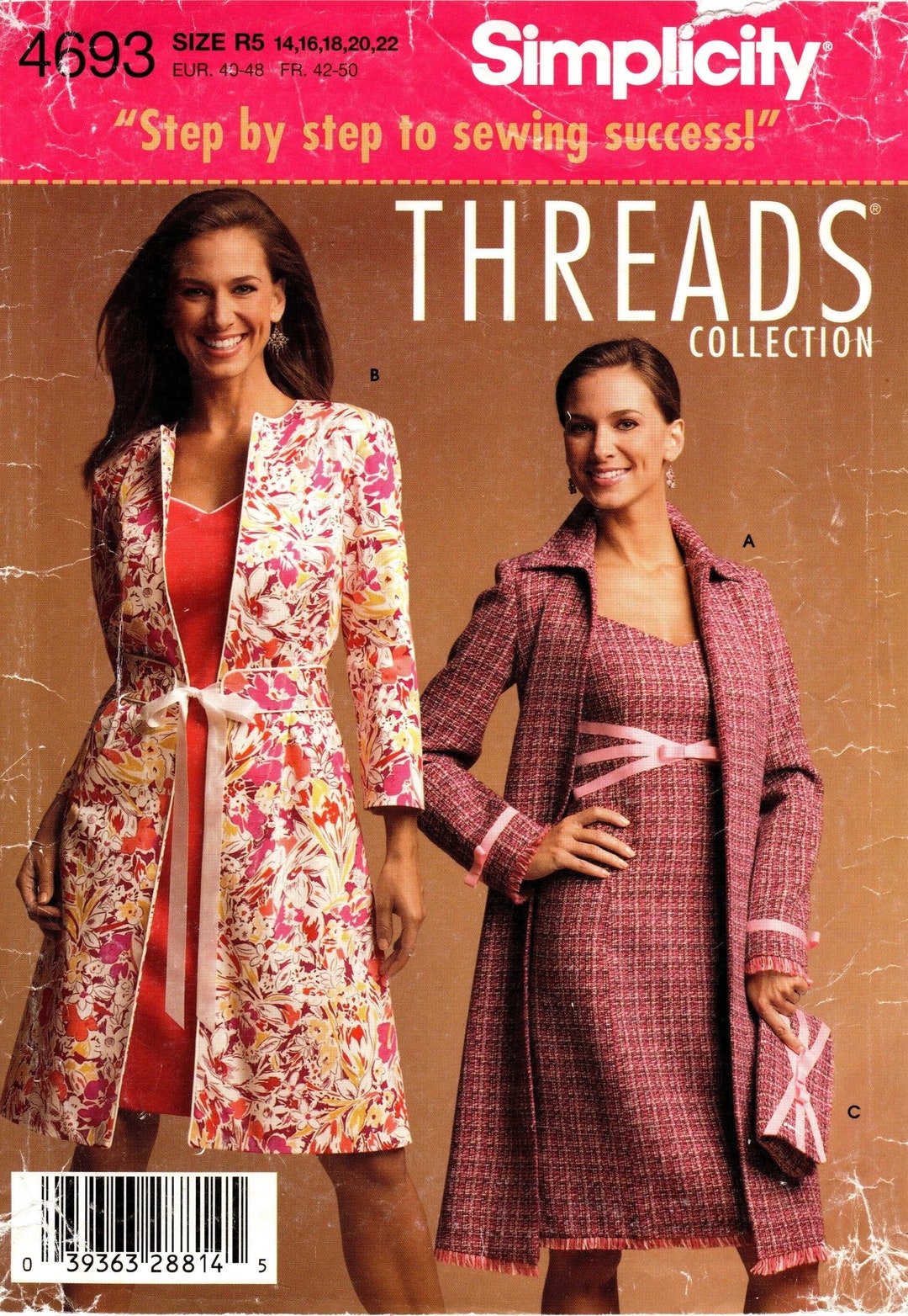 Sz 14 Thru 22 Simplicity Pattern 4693 by THREADS Misses' Lined ...