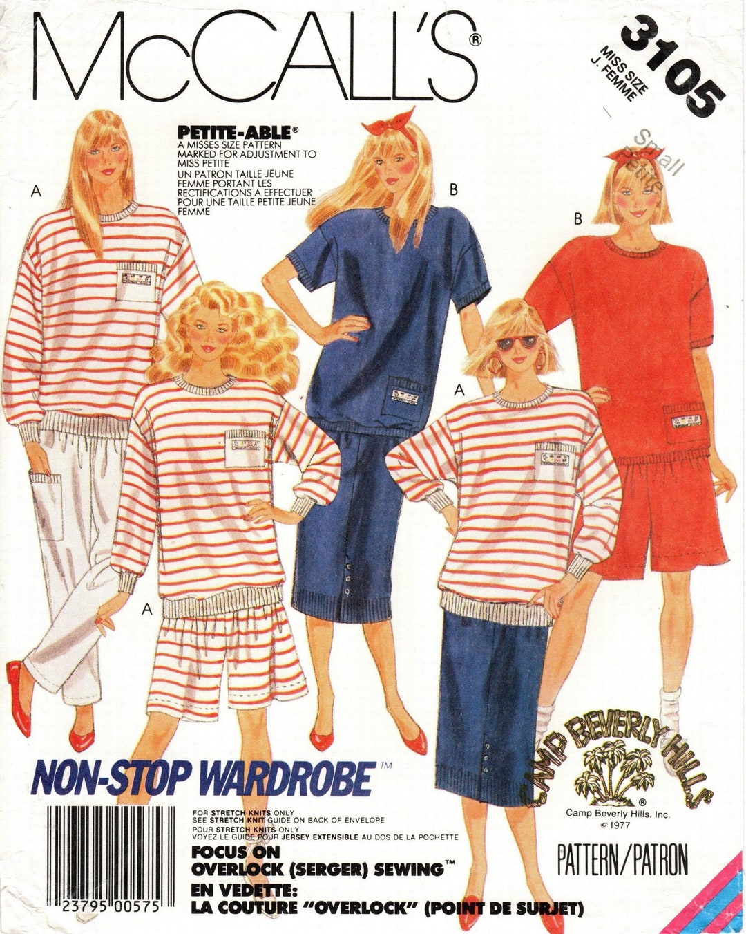 Sz 10/12 - Small - Mccall's Separates Pattern 3105 by CAMP BEVERLY ...