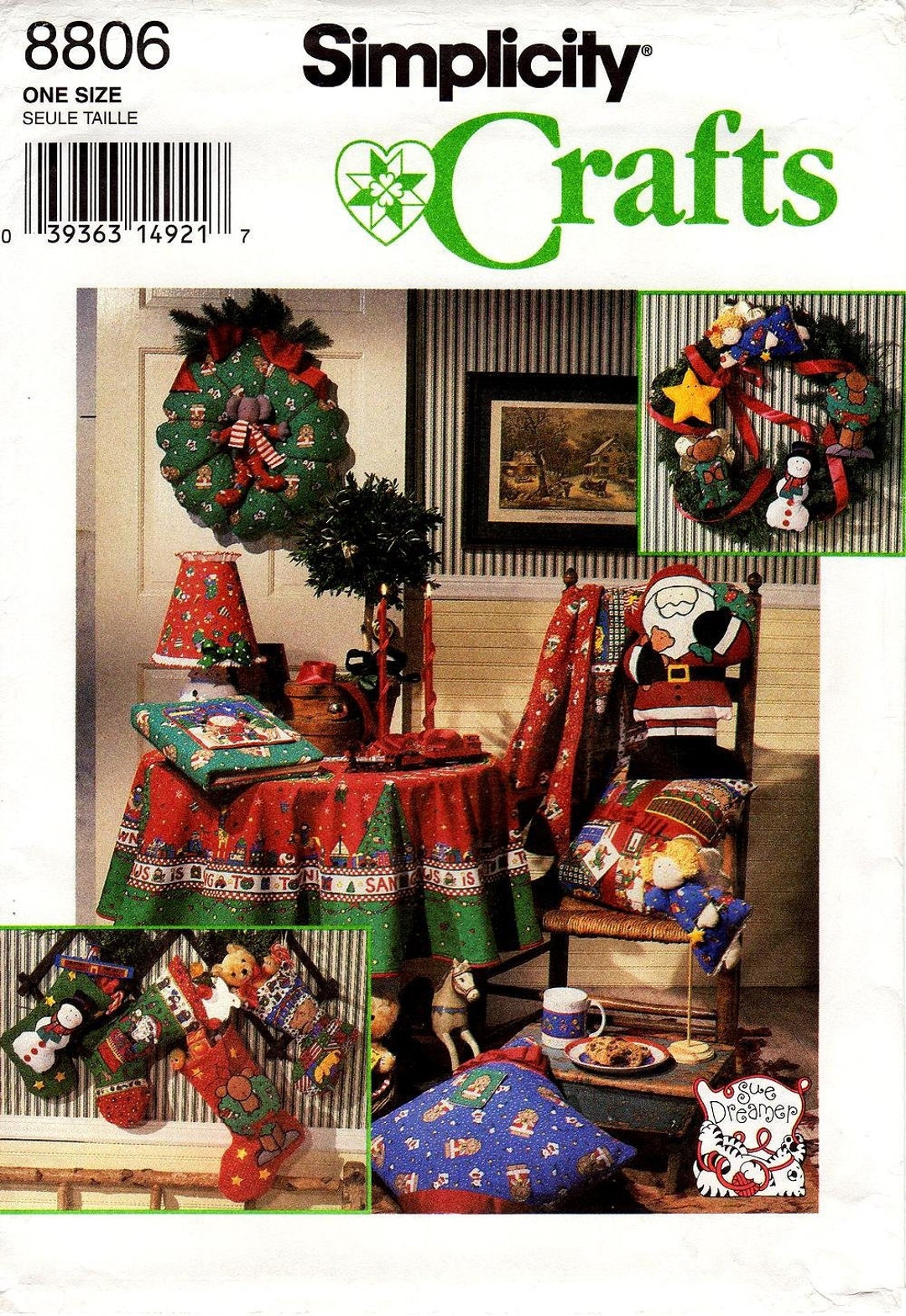 Simplicity 8806 Christmas Crafts Pattern: Ornaments, Angel, Wreath ...