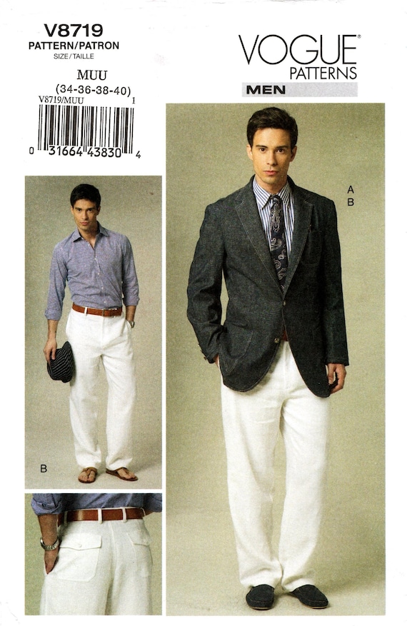 Pick A Size Vogue Men's Separates Pattern V8719 | Etsy