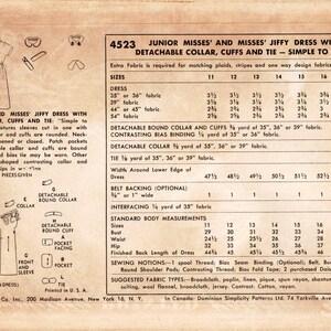 SZ 13/bust 31" - Vtg 50s Dress - Simplicity 4523 - Misses' One-piece ...