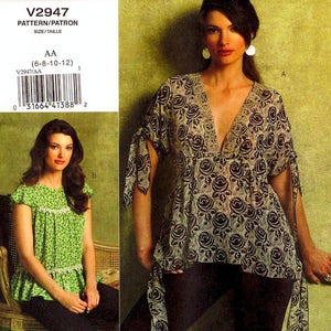 Vogue Sewing Pattern V2947 by ANNA SUI - Misses' Blouse in Three ...