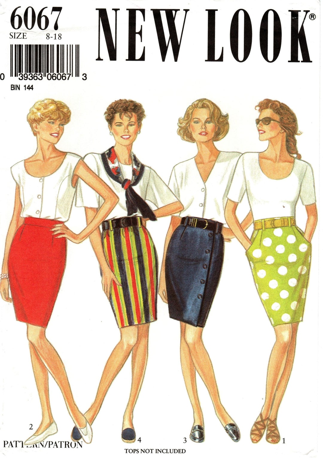 Sz 8 Thru 18 - New Look Skirt Pattern 6067 - Misses' Above Knee ...