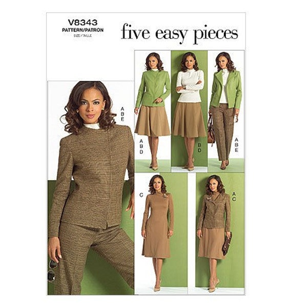 Pick Your Size Vogue Wardrobe Pattern V8343 Misses' | Etsy