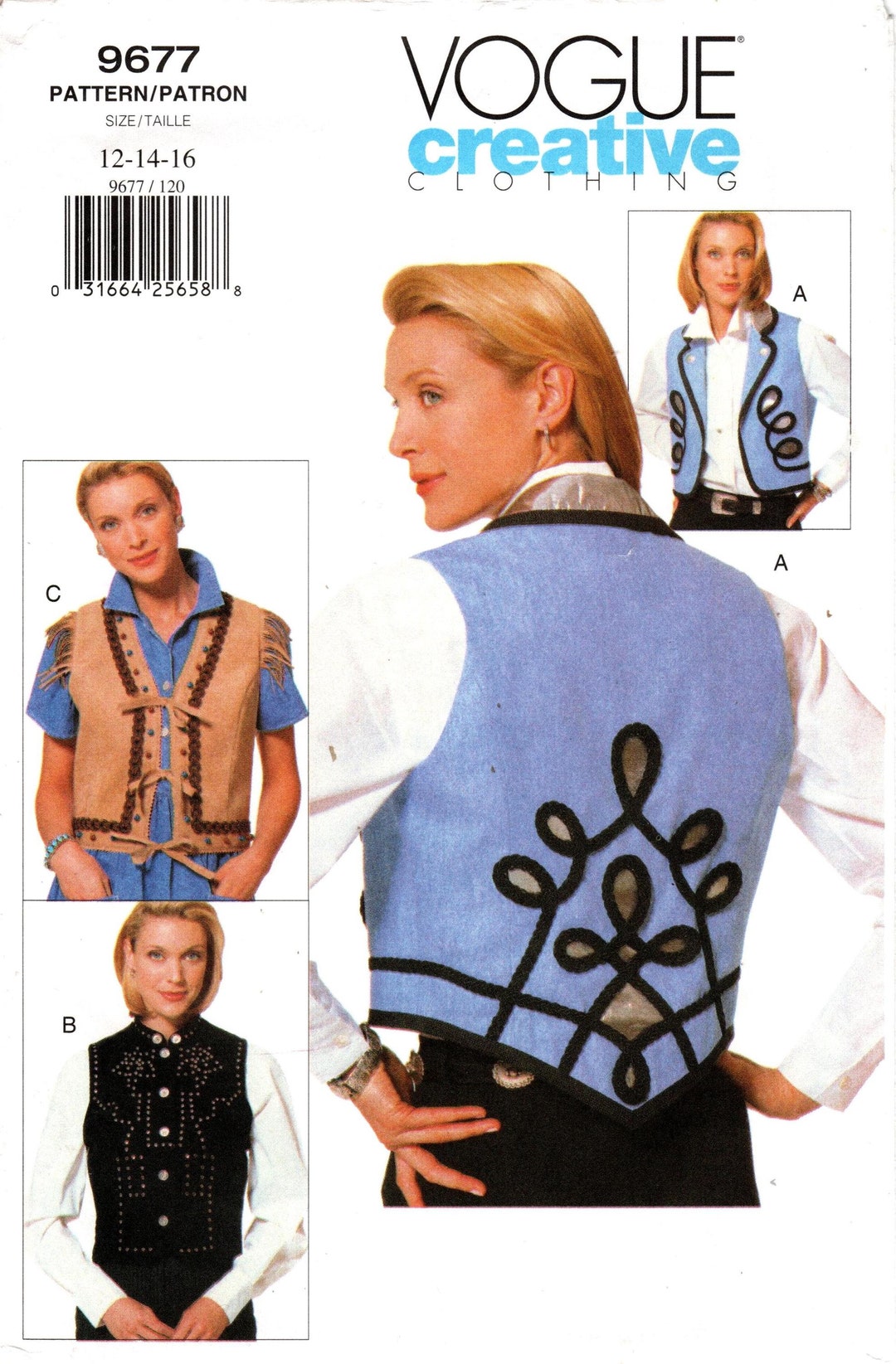 Vogue Sewing Pattern 9677 - Misses' Fitted, Lined, Princess Seam Vest ...