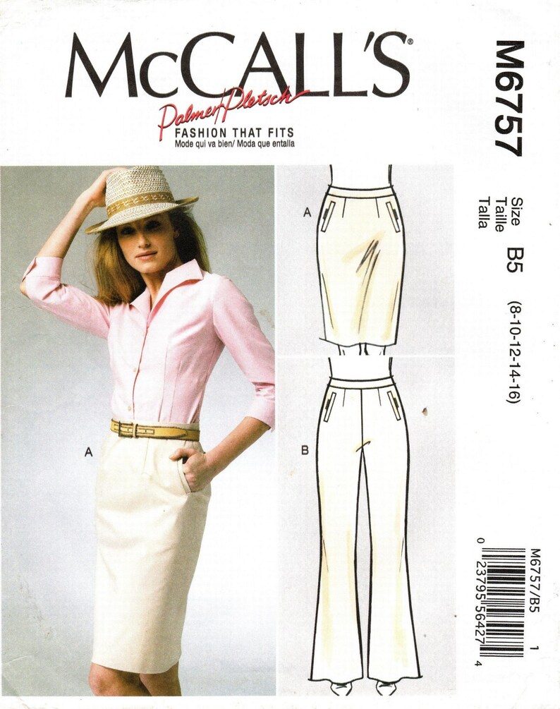 Sz 8/10/12/14/16 Mccall's M6757 Misses' Semi-fitted, Straight Skirt and ...