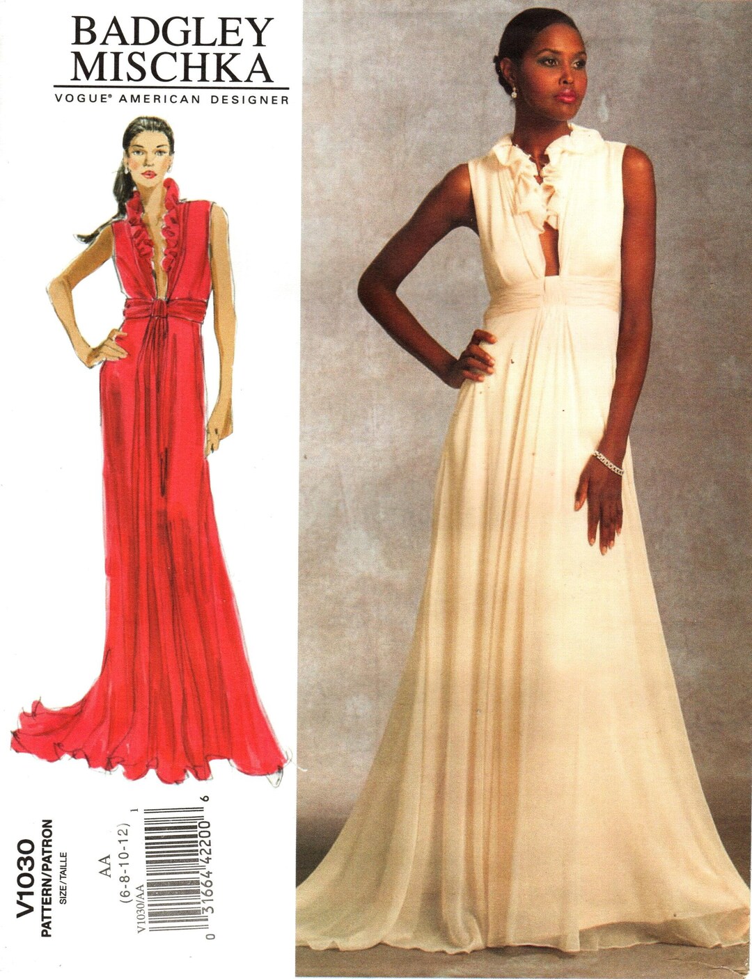 UPICK Sz - Vogue Dress Pattern V1030 by BADGLEY MISCHKA - Misses ...
