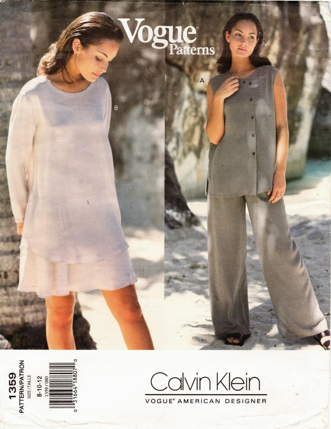 Vogue 1359 Calvin Klein Sewing Pattern: Top, Skirt & Pants Sz 8/10/12 ...