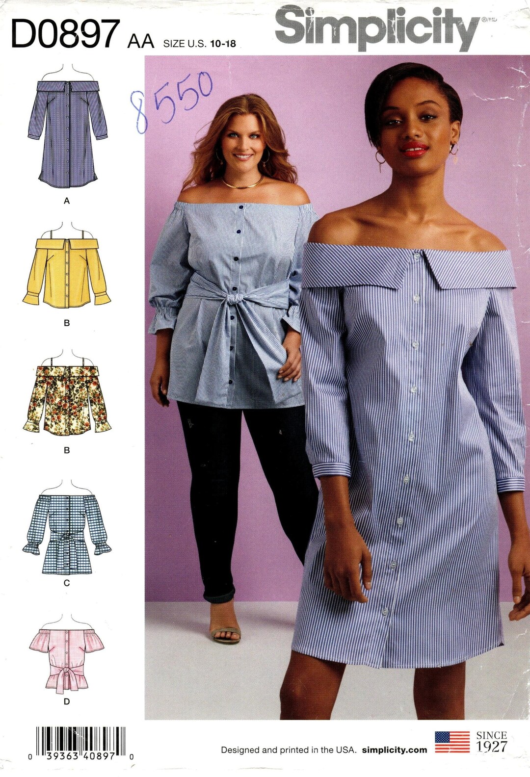 Simplicity Sewing Pattern D0897/8550 - Misses' Loose-fitting, Off-the ...