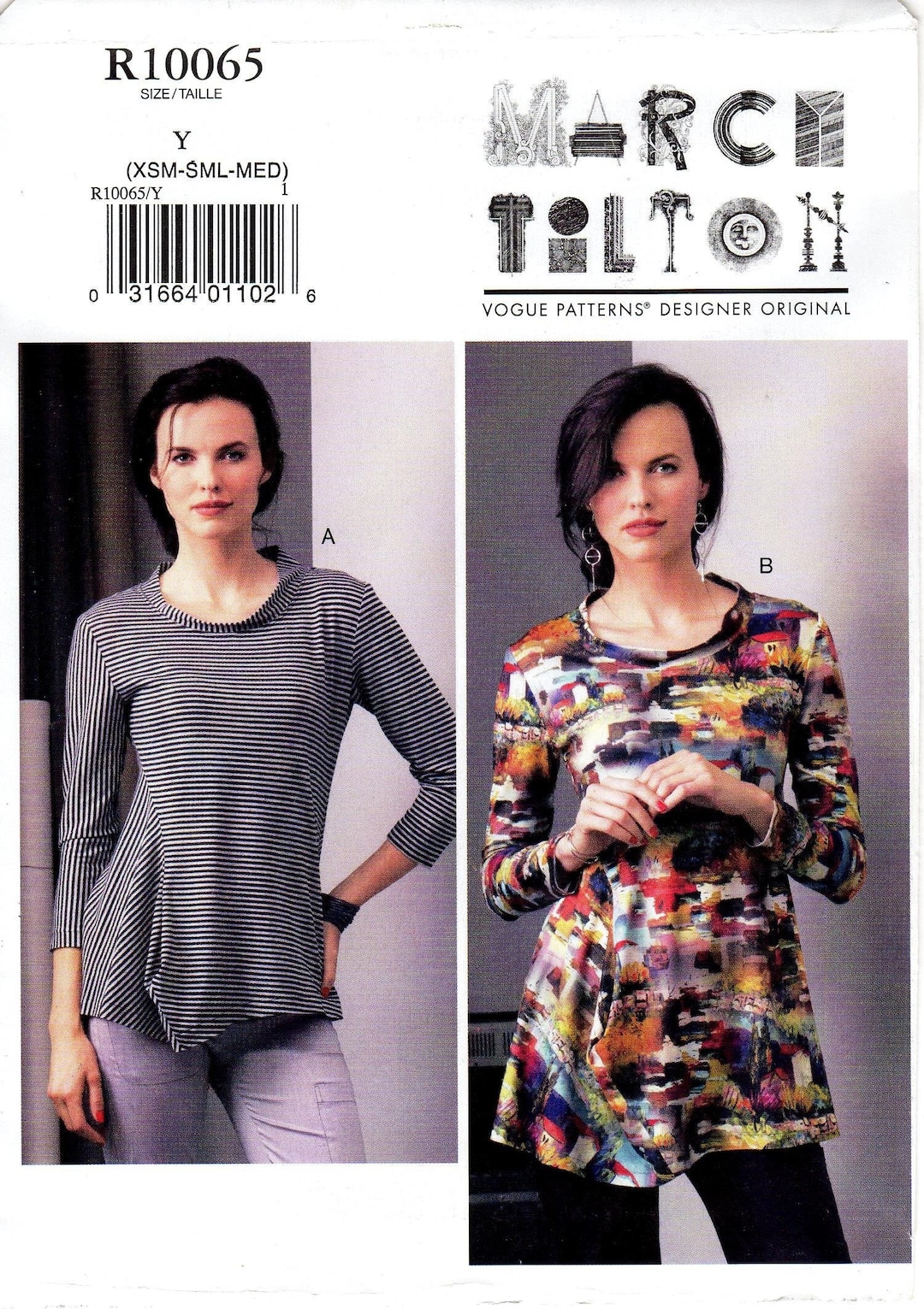Marcy Tilton Vogue 9300 Knit Top Sewing Pattern (XSM-MED) - Etsy