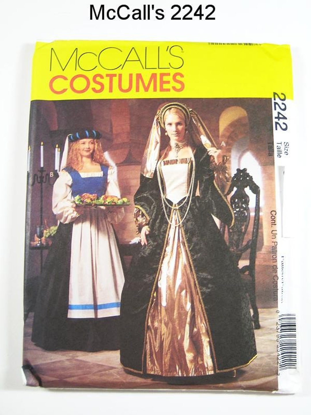 Mccall's Costume Pattern 2242 - Misses' Renaissance Costumes - SZ 4/6/8 ...